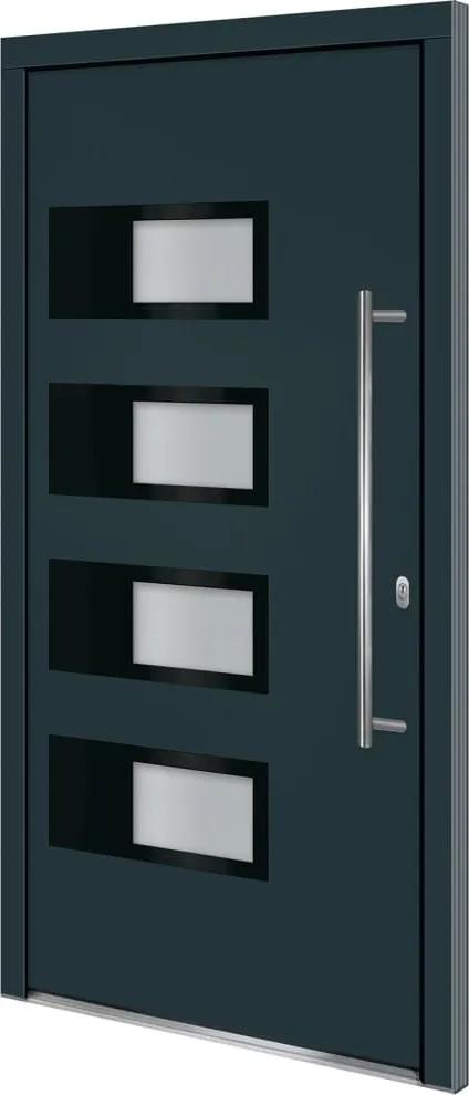 vidaXL Vchodové dveře antracitové 110 x 210 cm hliník a PVC [3157070]