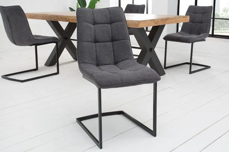 Deflee Jídelní židle MIAMI DARK GREY ZDL38501mikrovlákno,  kovová základna  46 cm x 88 cm x 63 cm