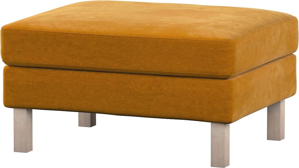 Potah na podnožku IKEA Karlstad barva žlutá látka lesklé, sametová