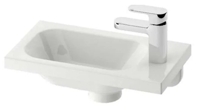 Ravak Chrome - Umývátko 40x22 cm, s 1 otvorem pro baterii vpravo, bílá XJGP1100000