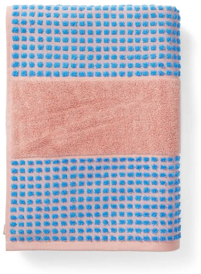 Modro-růžová froté osuška z Bio bavlny 70x140 cm Check – JUNA