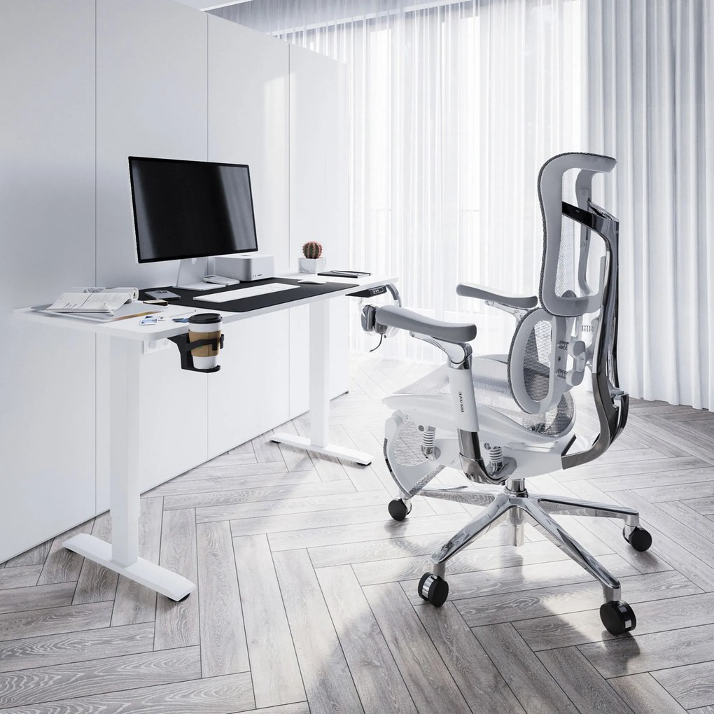 Ergonomická židle s podnožkou šedá Premium Normal Size: Diablo V-Kinetic