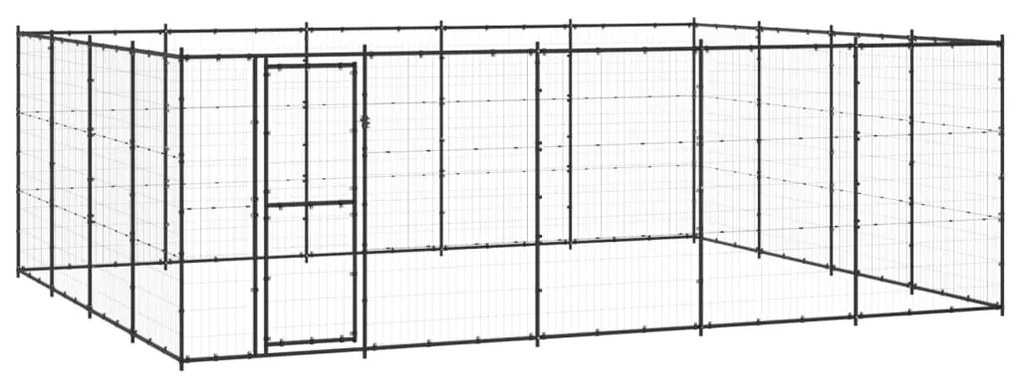 vidaXL Venkovní psí kotec ocel 24,2 m²