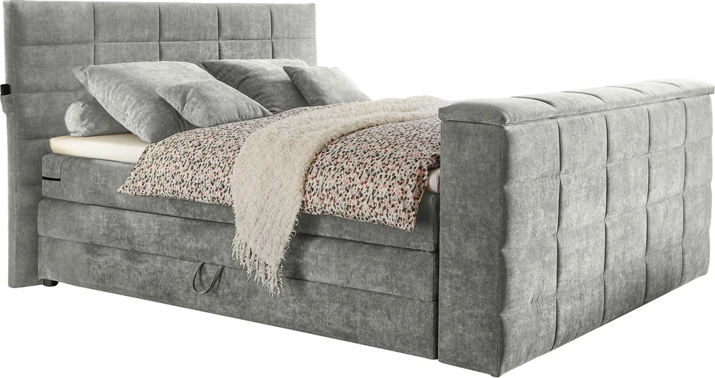XXXLutz POSTEL BOXSPRING, 180/200 cm, jílová barva Carryhome - Postele s úložným prostorem - 002220044503