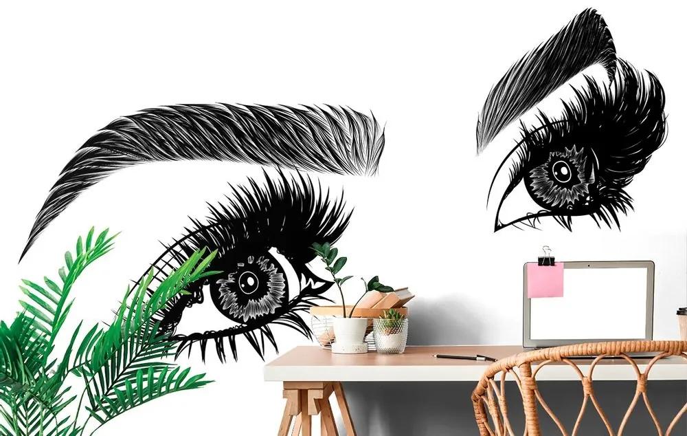 Samolepící tapeta minimalistické ženské oči - 225x150 cm