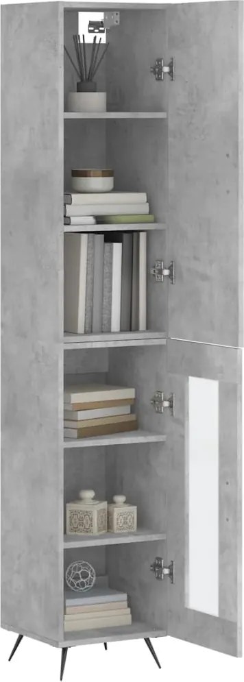 Skříň highboard betonově šedá 34,5x34x180 cm kompozitní dřevo 3199021