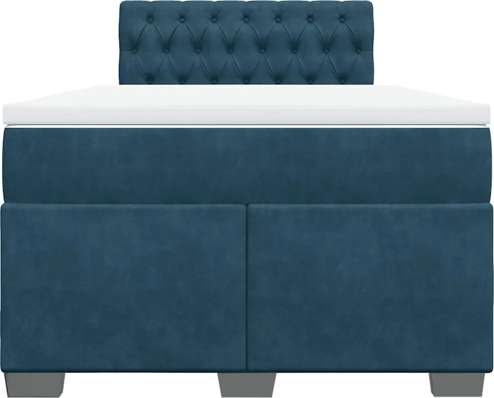 Box spring postel s matrací modrá 120 x 190 cm samet 3288568