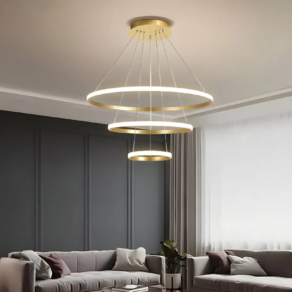 Toolight Toolight, závěsné svítidlo 100cm, 60W, 3000K, LHJ010-CP4, zlatá matná, OSW-50003
