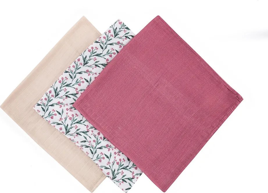 Petite & Mars Sada plen bambusová mušelínová 3 ks Moussy 68 x 68 cm Petite&Mars Botanic Tones