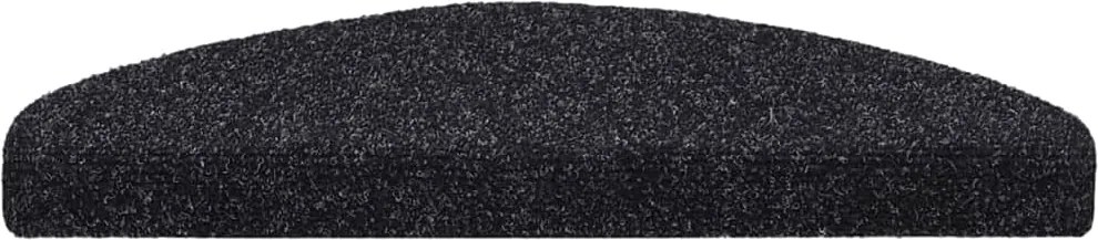 Schodové rohože samolepicí 15 ks 65 x 21 x 4 cm černé, půlkulaté, velké 132698