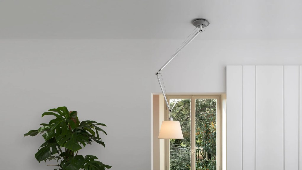 Artemide 0629000A+0781020A Tolomeo decentrata, designové závěsné svítidlo, 1x150W E27, polohovatelná ramena, stínítko satin, průměr 36cm