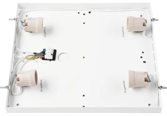 Stropní svítidlo NATURAL SQUARE 4xE27/15W/230V 39x39 cm borovice/bílá