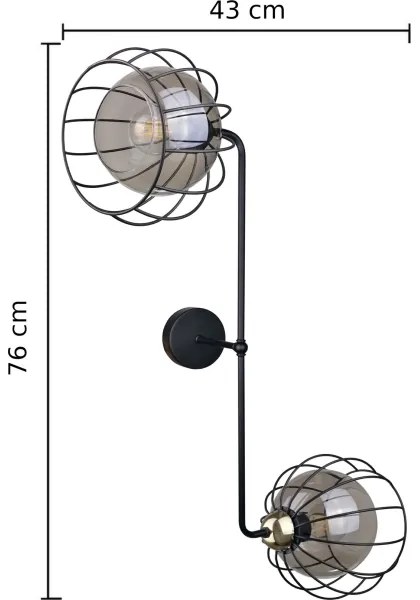 Nástěnné svítidlo SOLO BLACK 2xE27/60W/230V černá/zlatá