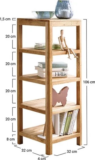Massivo.cz Odkládací policový stolek Gialo - velký, dub-masiv