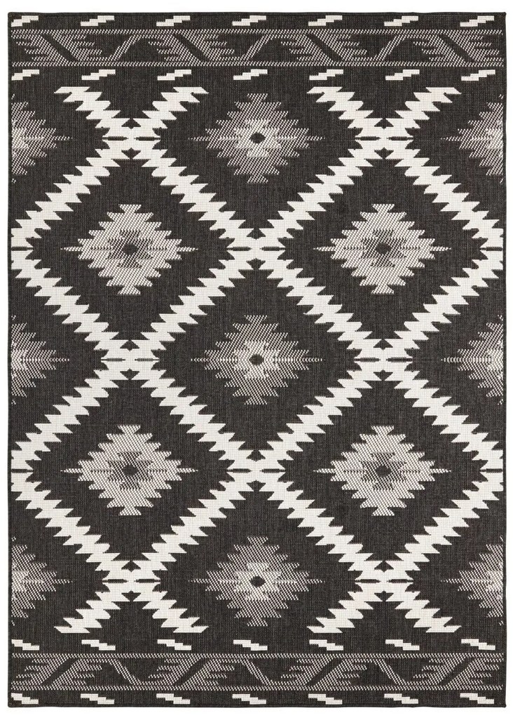 NORTHRUGS - Hanse Home koberce Kusový koberec Twin Supreme 103429 Malibu black creme – na ven i na doma - 80x150 cm