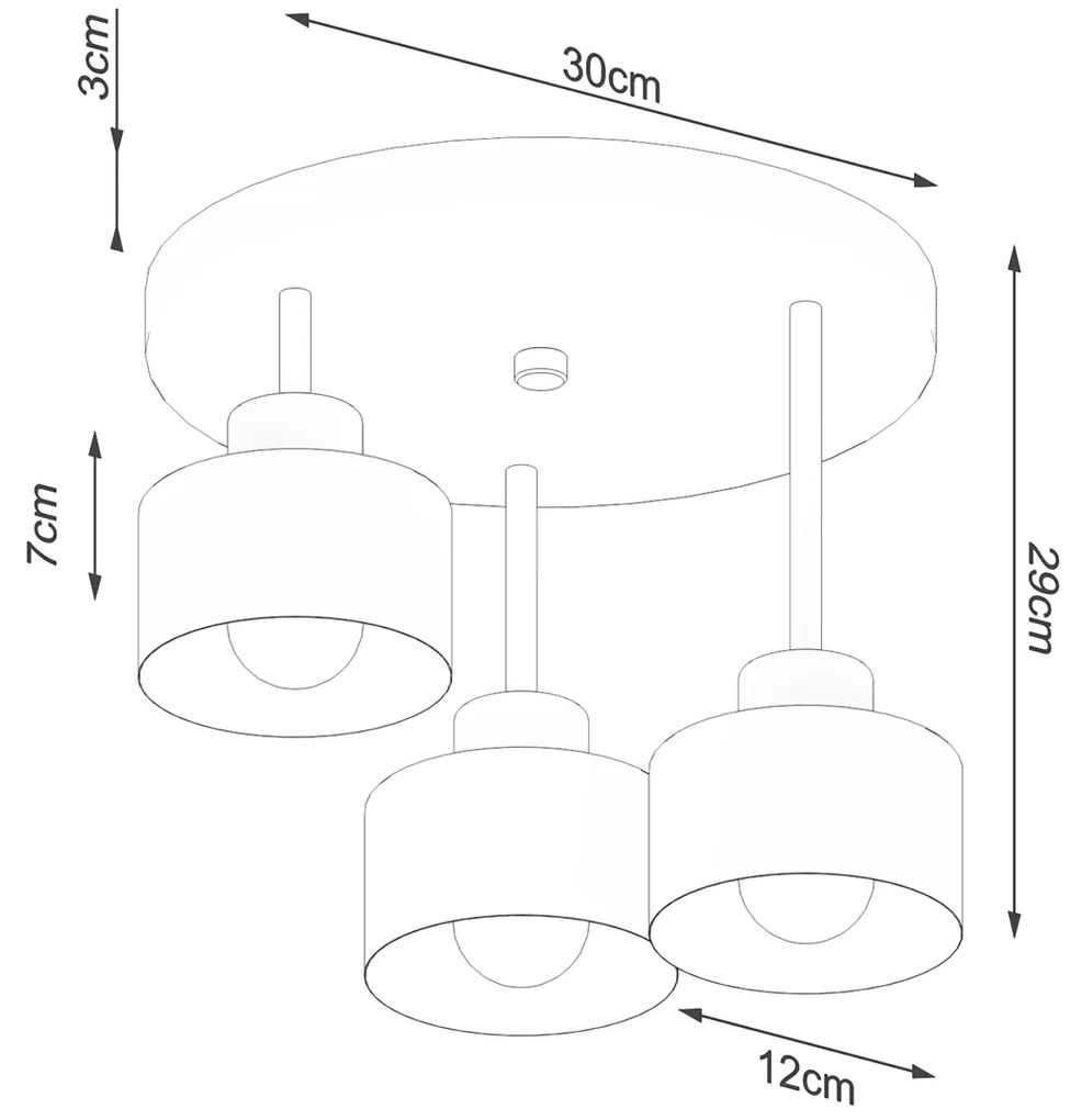 Stropní svítidlo Savar, 3x černé kovové stínítko