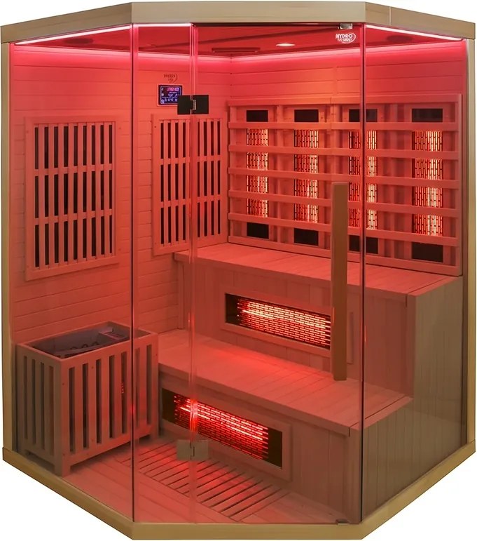 BPS-koupelny Kombinovaná sauna 2v1 - Infrasauna + finská sauna 150x150, 4-5 osob