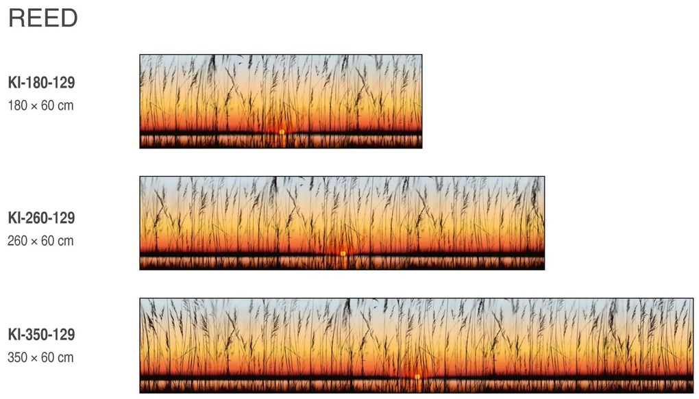 DIMEX | Fototapeta do kuchyně Západ slunce KI-260-129 | 260 x 60 cm | červená, žlutá, oranžová