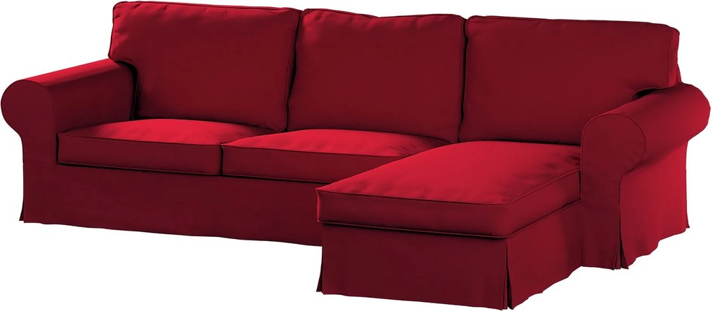 Potah na pohovku IKEA Ektorp 2-místná s lenoškou barva červená látka pletený vzor