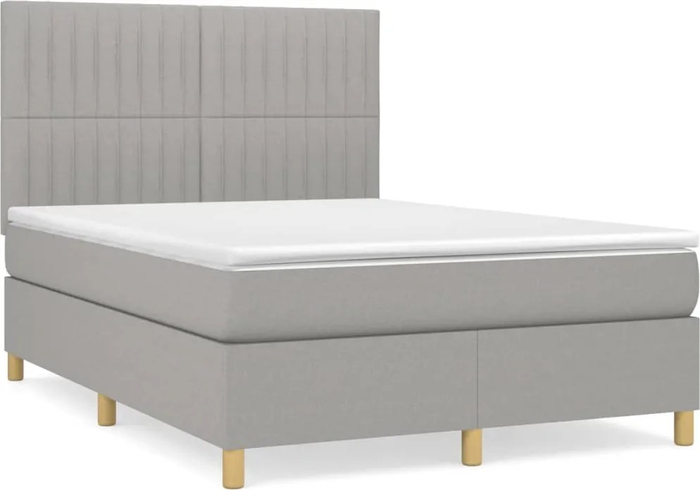 Box spring postel s matrací světle šedá 140 x 190 cm textil 3142489