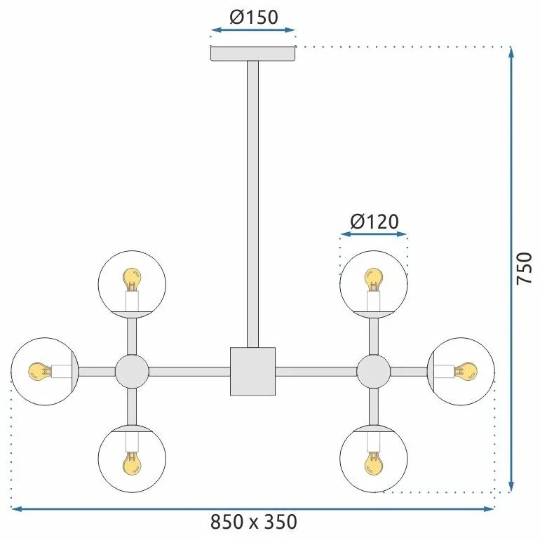 Stropní svítidlo APP269-8C černé