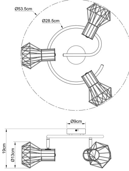 Globo 54017-3 - Bodové svítidlo PRISKA 3xE27/40W/230V