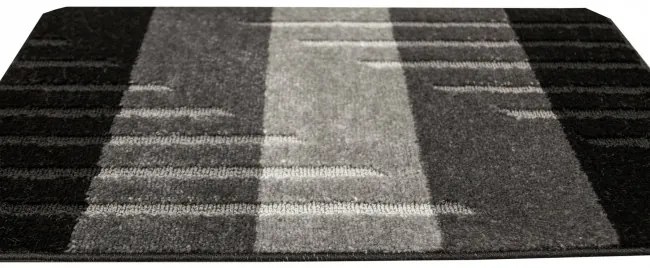 Sada koupelnových koberečků VIC šedá / černá, pruhy