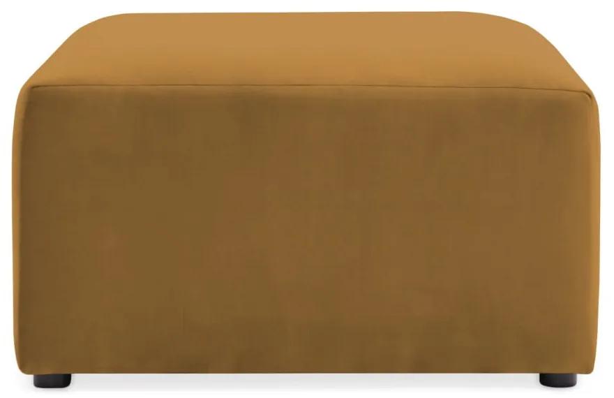 BonamiHořčicově žlutá podnožka Vivonita Velvet Cube