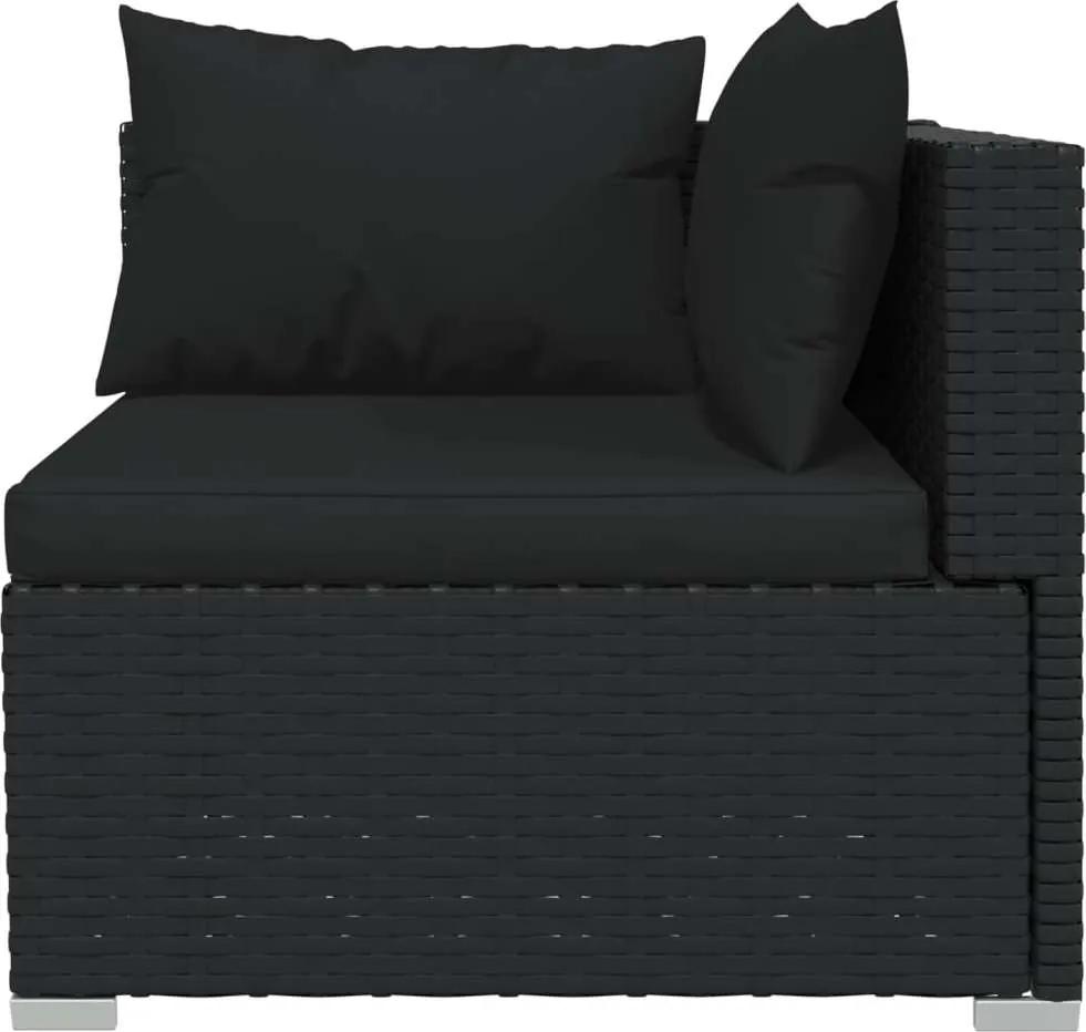 vidaXL 7dílná zahradní sedací souprava s poduškami polyratan [3101832] Barva: Černo-modrá
