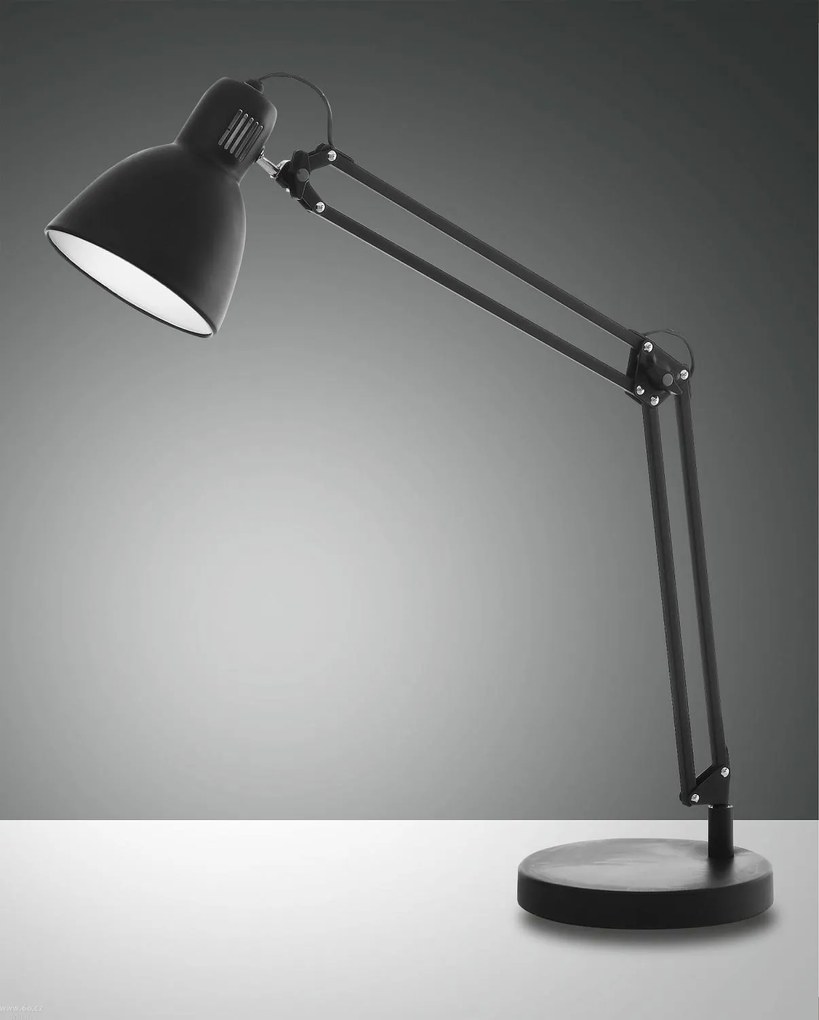 Fabas luce 3015-30-101 Lisetta, stolní lampa pro osvětlení pracovního stolu, 1x42W, černá/chrom, výška 80cm
