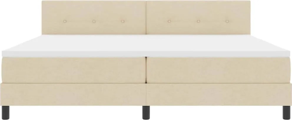 Postel s boxspringem s čelo Krémová 200 x 200 cm textil 3338718