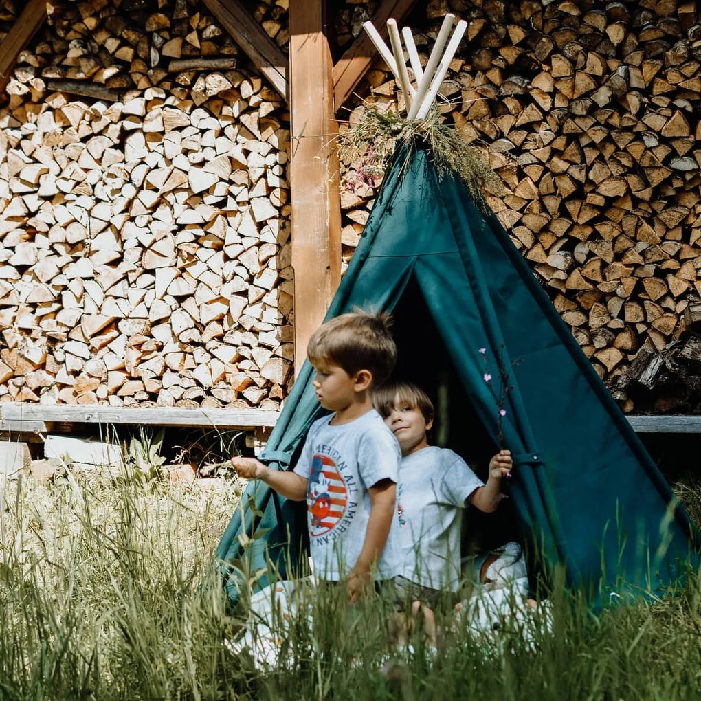 Vigvam design Venkovní Teepee Wild Child, Pine (zelené) - ČTVERCOVÉ BEZ DOPLŇKŮ