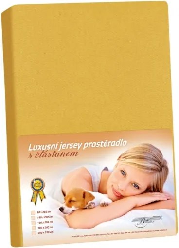 Bellatex prostěradlo jersey LUX Hořčicová rozměr 90x200 cm