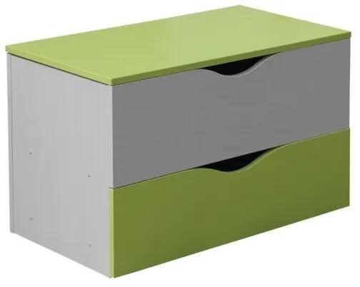 Krabice na hračky CR101, zelená-bílá BRADOP