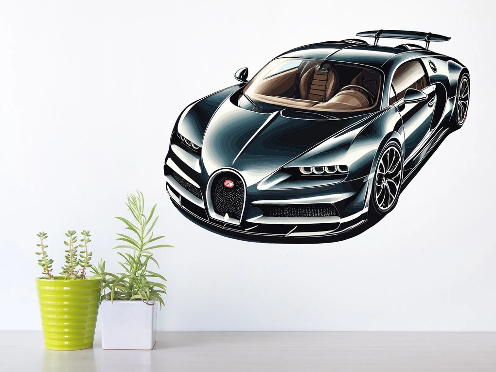 Buggati Veyron textilní přelepitelná samolepka na zeď arch 45 x 31 cm