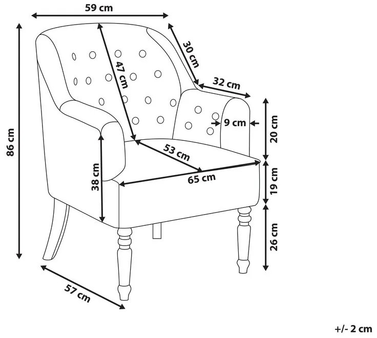 Modré patchwork čalouněné křeslo Chesterfield MANDAL Beliani