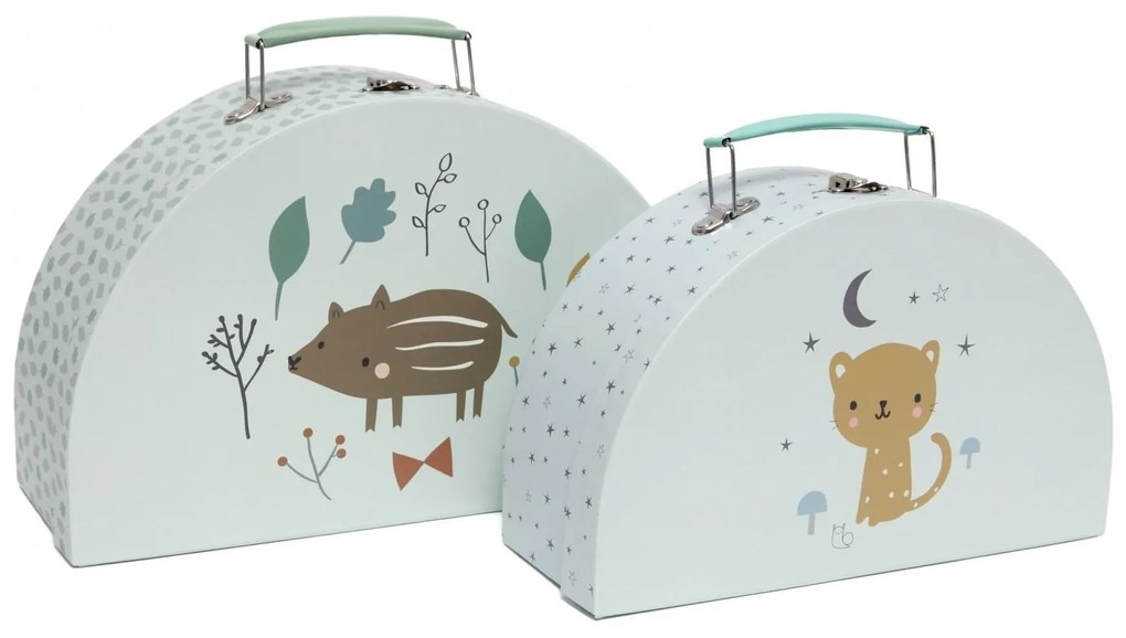 PETIT MONKEY Dětský kufřík Boar & Leopard Větší - Prasátko, multi barva, kov, plast, papír