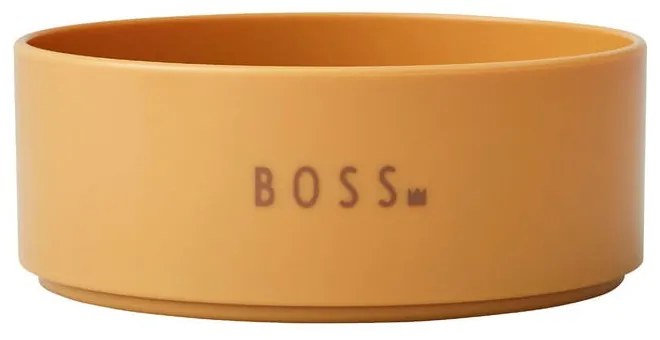 Hořčicově žlutá dětská miska Design Letters Mini Boss, ø 11 cm