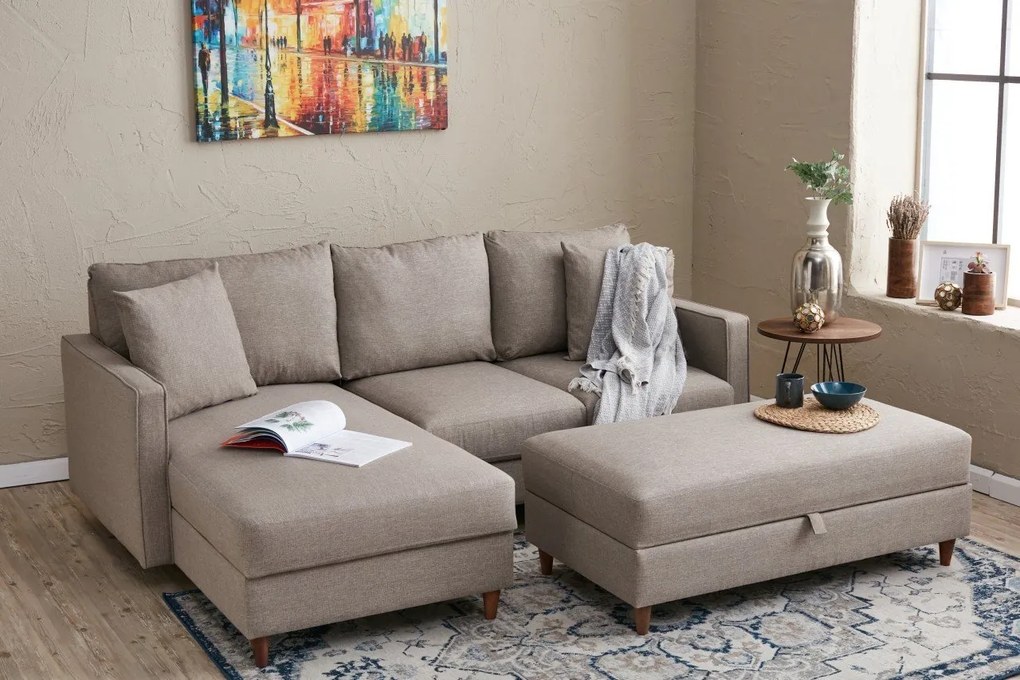 Atelier del Sofa Rohová sedací souprava Eva Left - Cream, Krémová