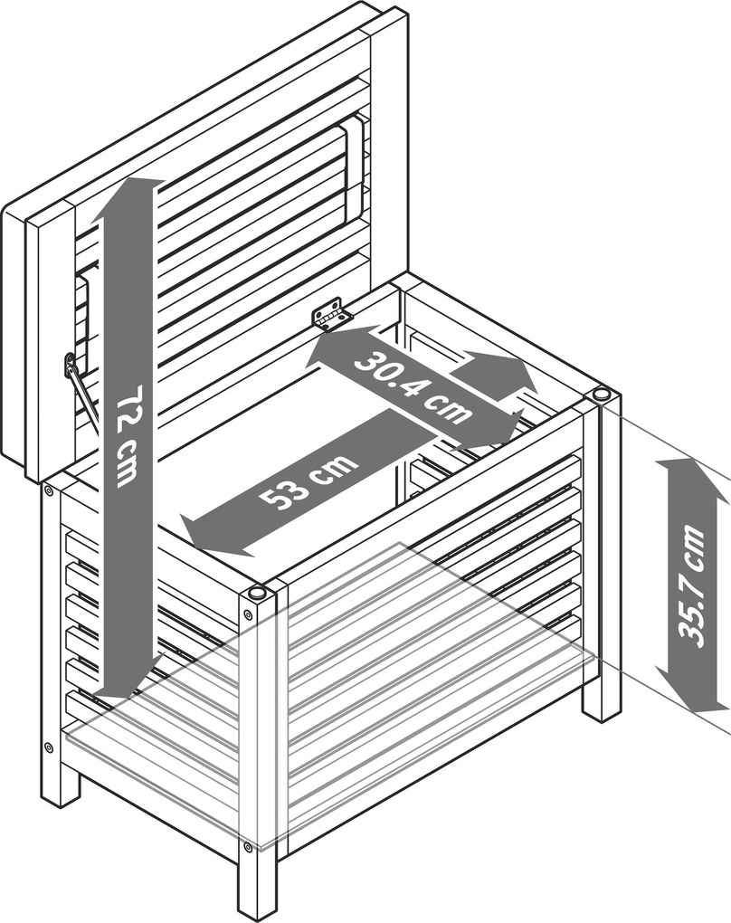 Tchibo - Sedací truhla z masivního dřeva se sedákem - barva: hnědá