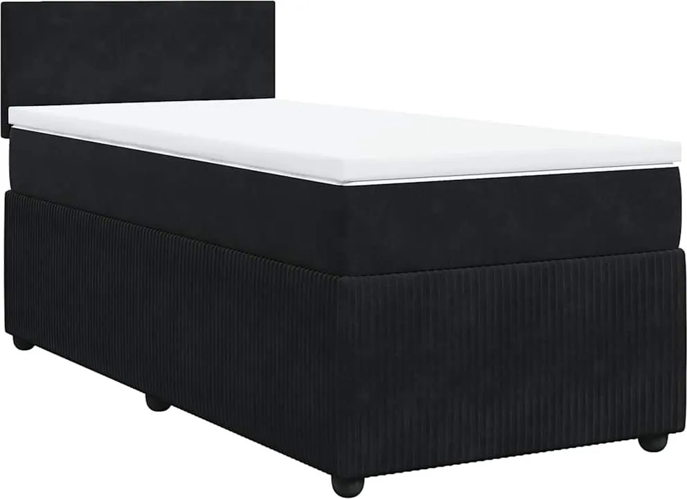Box spring postel s matrací černá 80 x 200 cm samet 3289886