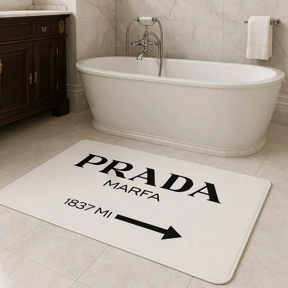 Bílé sametové koupelnové předložky v sadě 2 ks 60x100 cm Prada – Mila Home