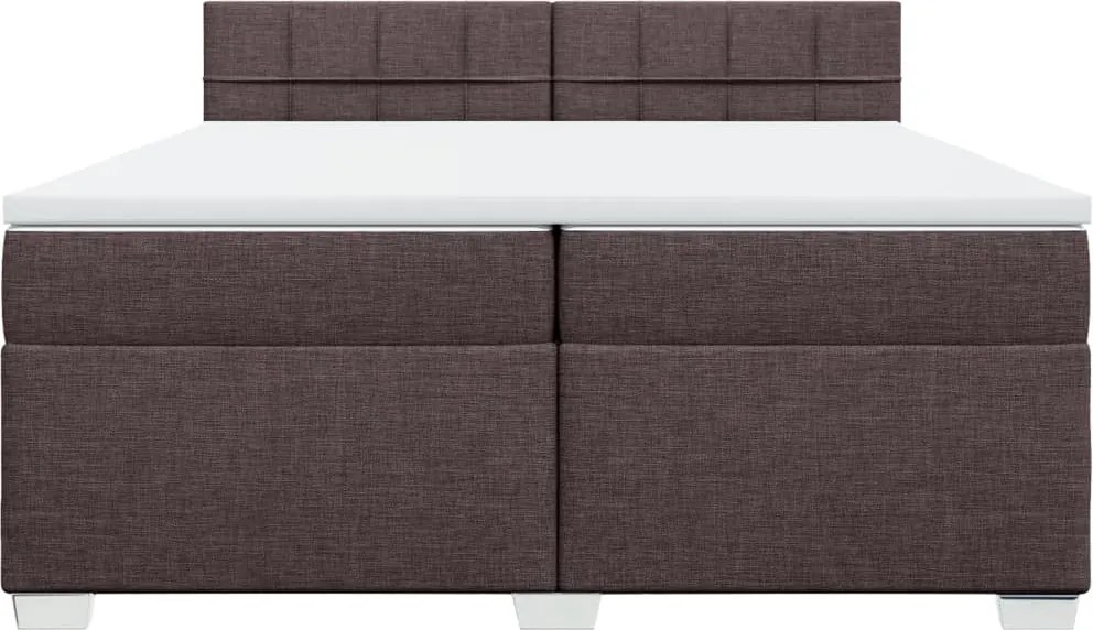 Box spring postel s matrací tmavě hnědá 200x200 cm textil 3285998