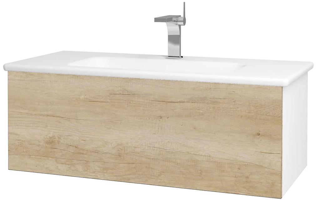 Dřevojas Koupelnová skříň VARIANTE SZZ 100 (umyvadlo Euphoria) Varianta: N01 Bílá lesk / D05 Oregon