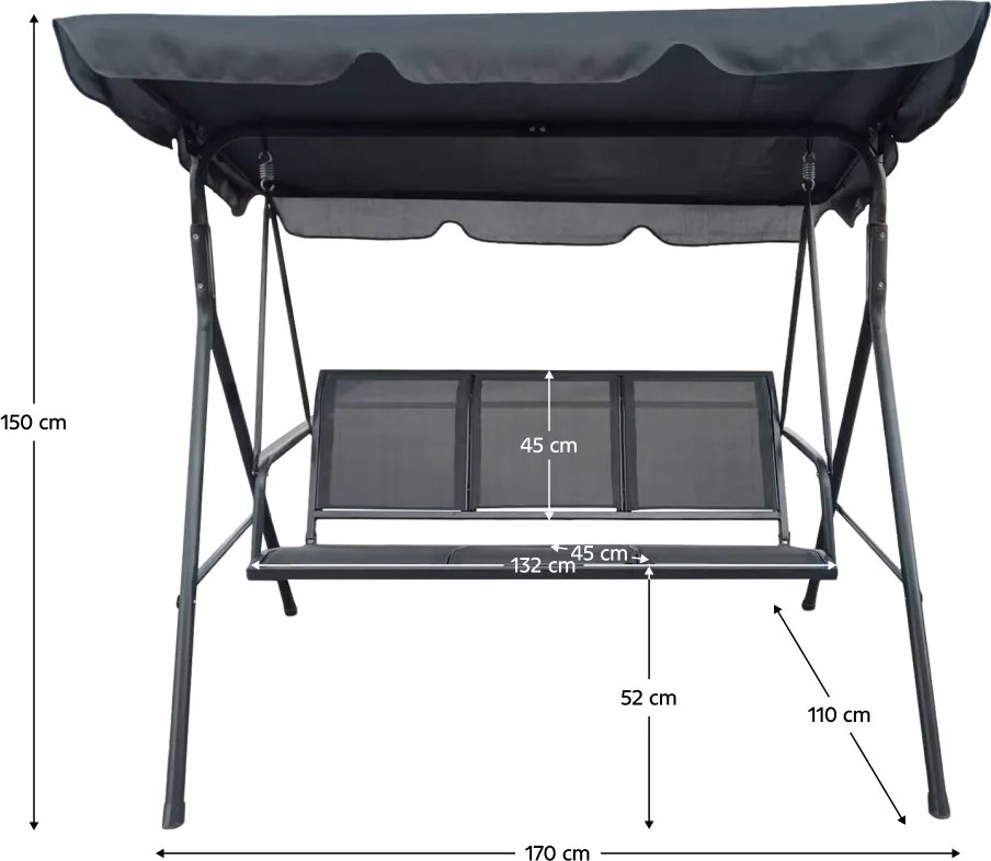 Kondela Zahradní houpačka, šedá, ZERA