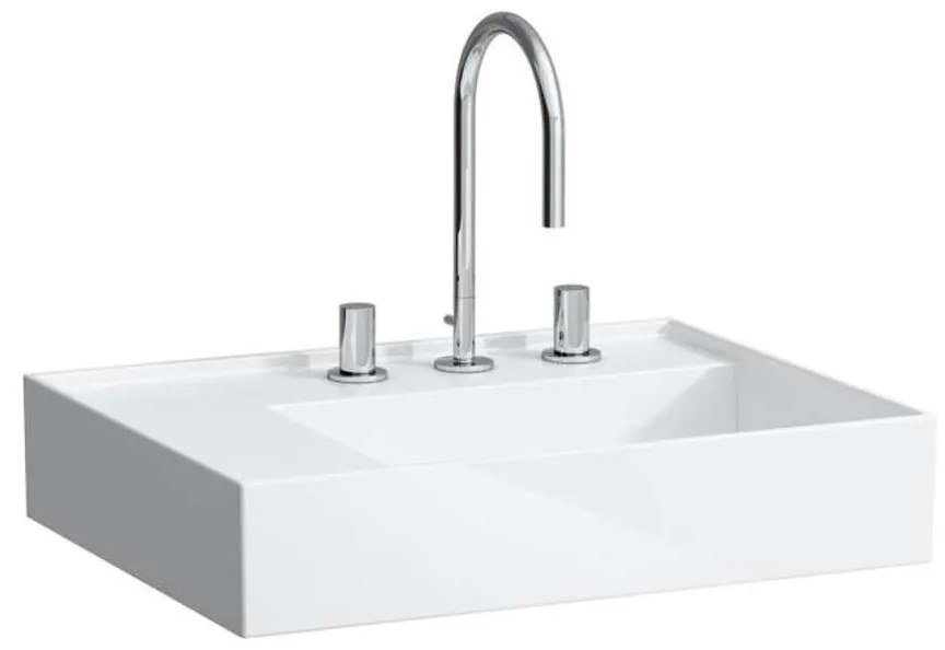 Laufen Kartell - Umyvadlo 60x46 cm, se 3 otvory pro baterii, SaphirKeramik, bílá H8103350001581