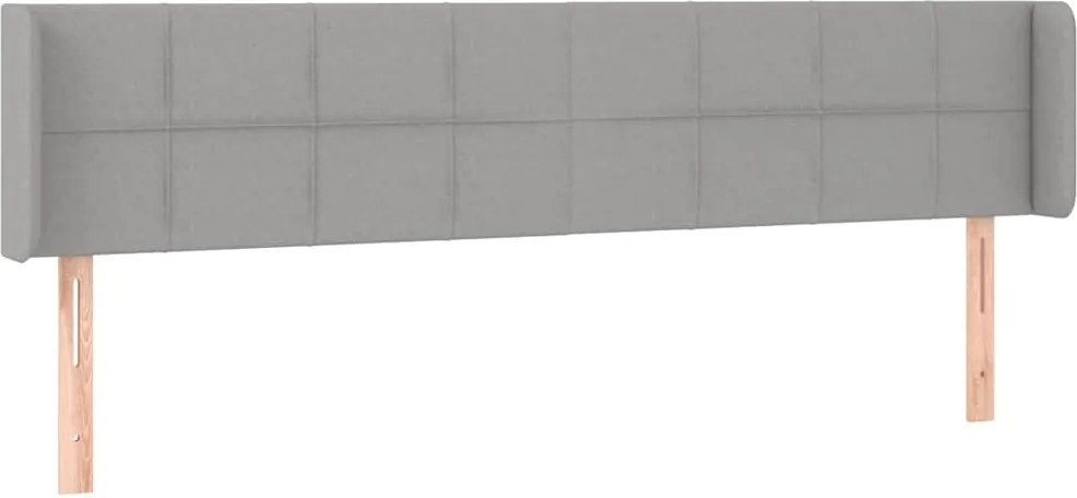 Čelo postele typu ušák světle šedé 163x16x78/88 cm textil 3118774