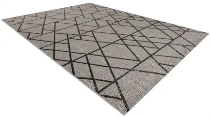 koberec SIZAL FLOORLUX 20508 stříbrný / Černá TROJÚHELNÍK velikost 140x200 cm | krásné koberce cz