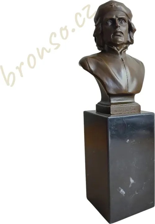 Ernesto Che Guevara - bronzová soška, signováno J. Perez, pravý bronz na mramoru