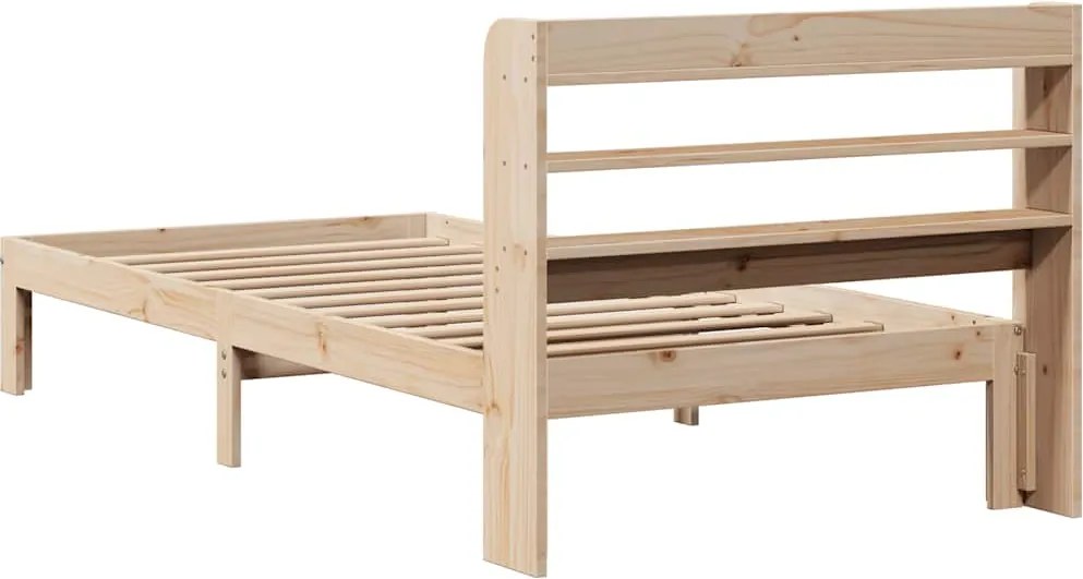 Rám postele s čelem 90 x 200 cm masivní borové dřevo 3306782